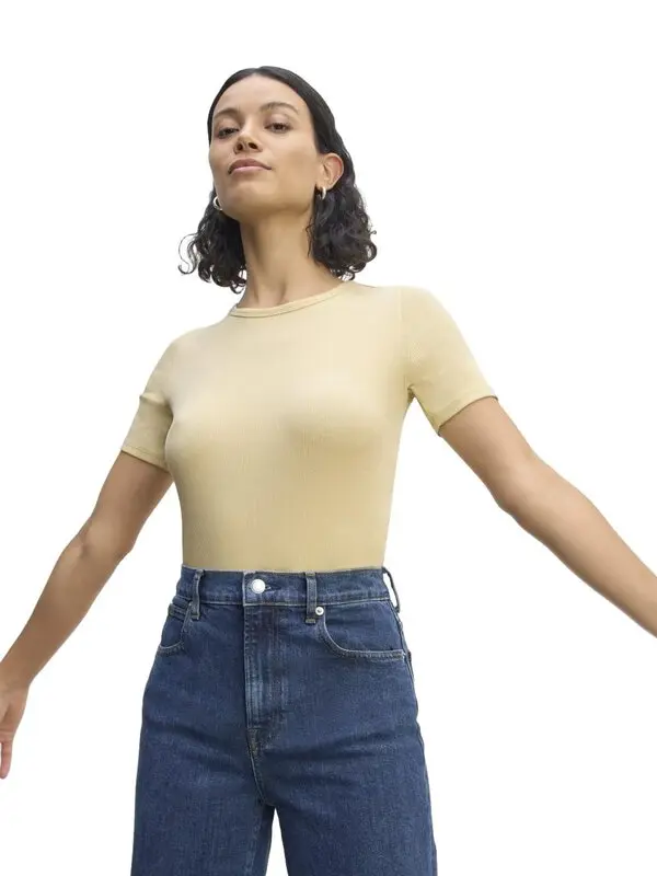 Everlane Luxe Rib Crew Neck T-shirt - Parsnip
