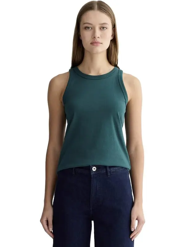 Everlane Essential Cotton Tank Top - Dark Sea