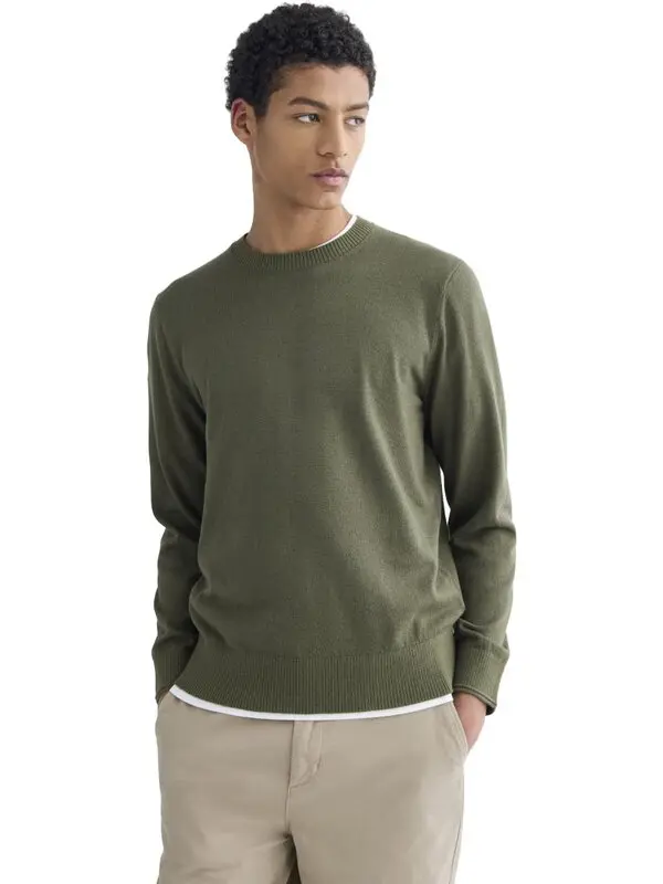 Everlane No-sweat Sweater - Heathered Olive Night