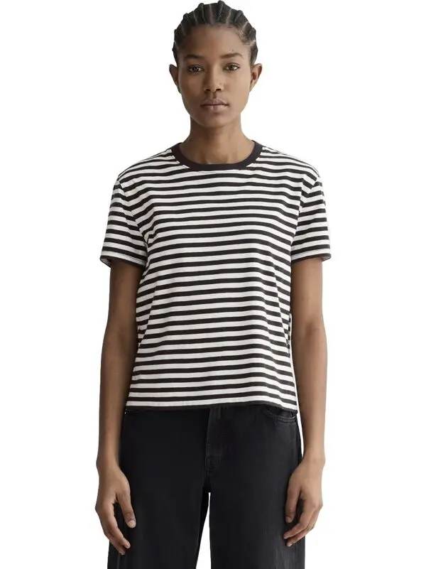 Everlane Box-cut Essential Cotton T-shirt - Black/bone