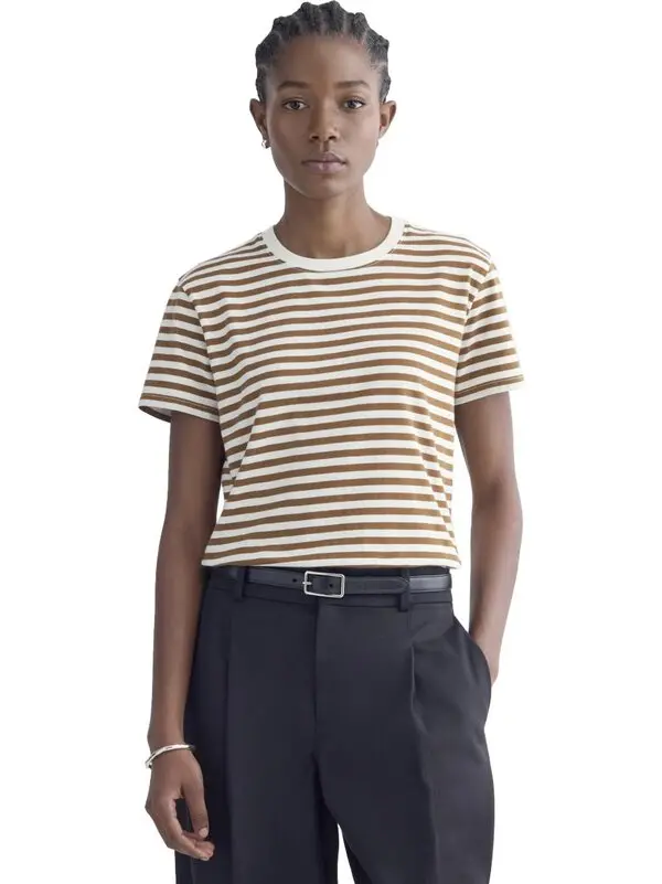 Everlane Box-cut Essential Cotton T-shirt - Bone/toffee