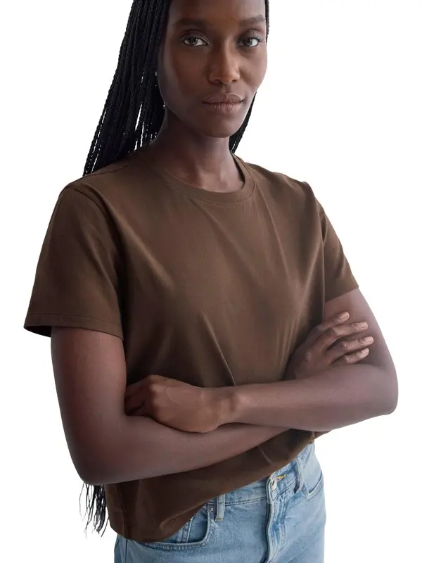 Everlane Essential Cotton Box-cut T-shirt - Cocoa