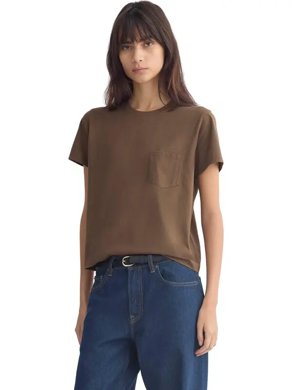 Everlane Essential Cotton Box-cut T-shirt - Cocoa