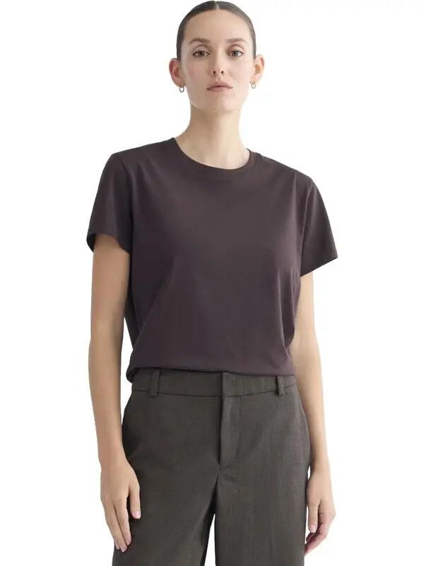 Everlane Box-cut Essential Cotton T-shirt - Dark Chocolate