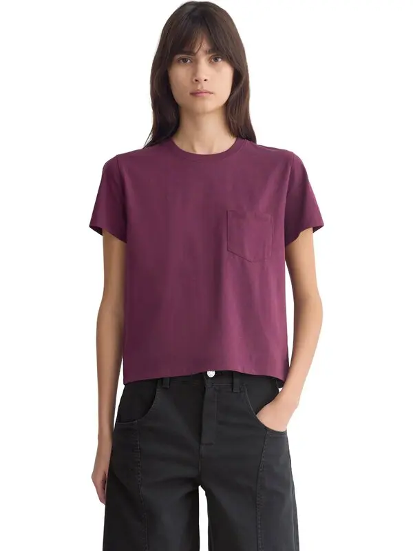 Everlane Essential Cotton Box-cut T-shirt - Deep Plum