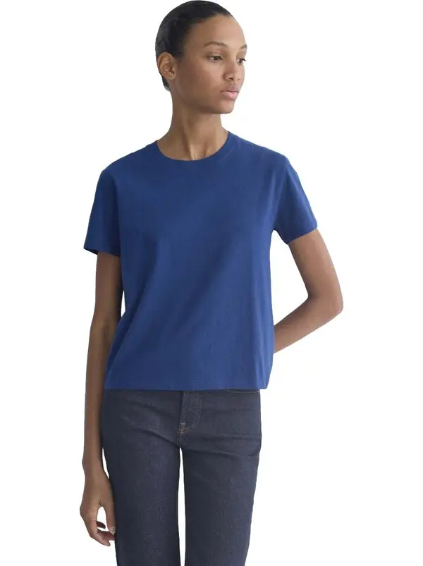 Everlane Box-cut Essential Cotton T-shirt - Estate Blue