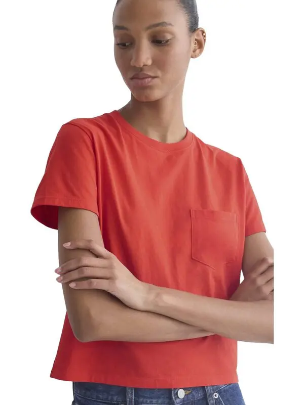 Everlane Box-cut Essential Cotton T-shirt - Fiery Red