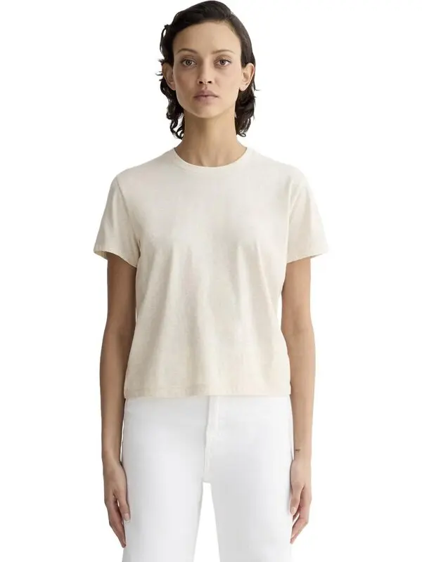 Everlane Box-cut Essential Cotton T-shirt - Heathered Oat