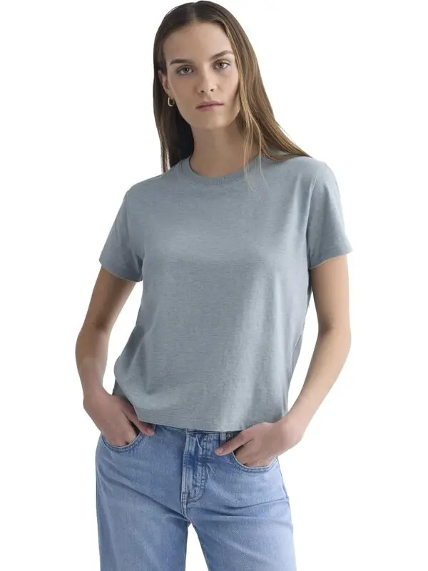 Everlane Box-cut Essential Cotton T-shirt - Heathered Sea