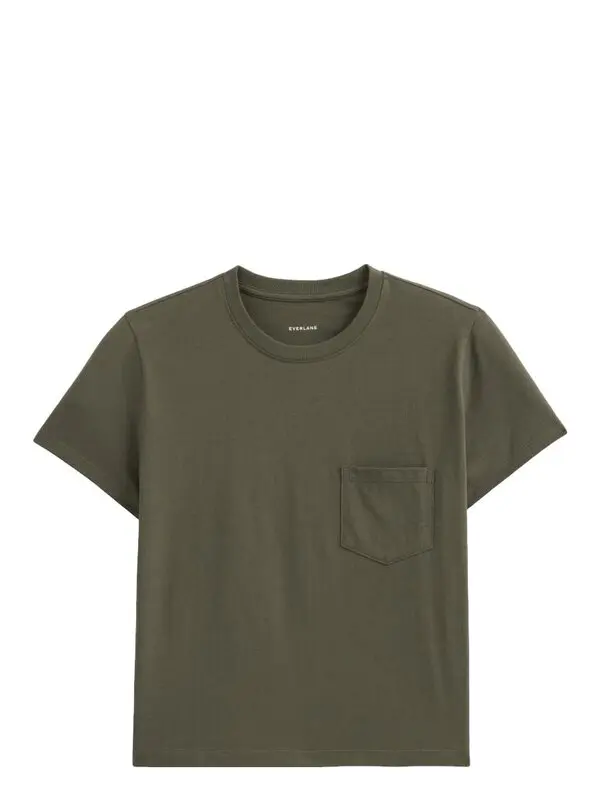 Everlane Box-cut Essential Cotton T-shirt - Olive Night