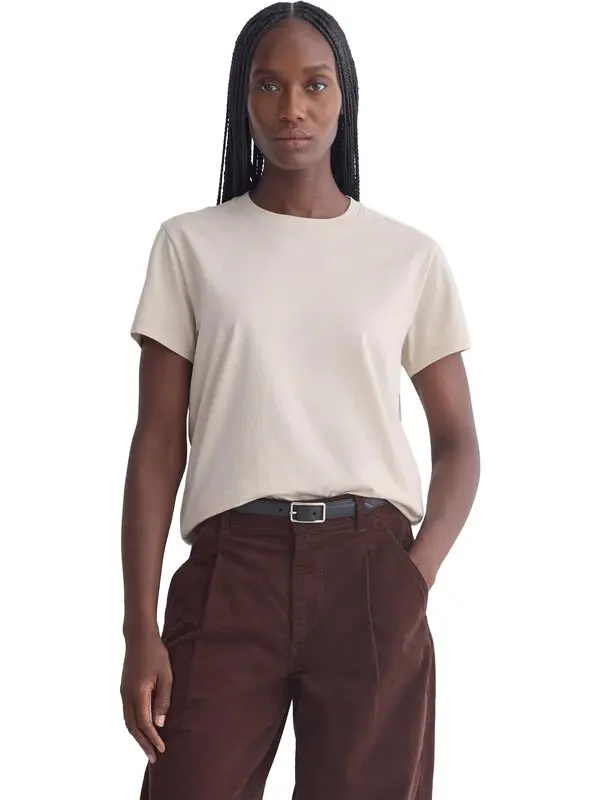 Everlane Essential Cotton Box-cut T-shirt - Peyote