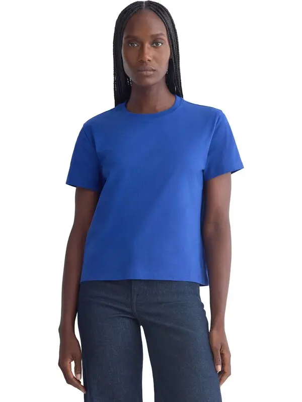 Everlane Essential Cotton Box-cut T-shirt - Soladite Blue