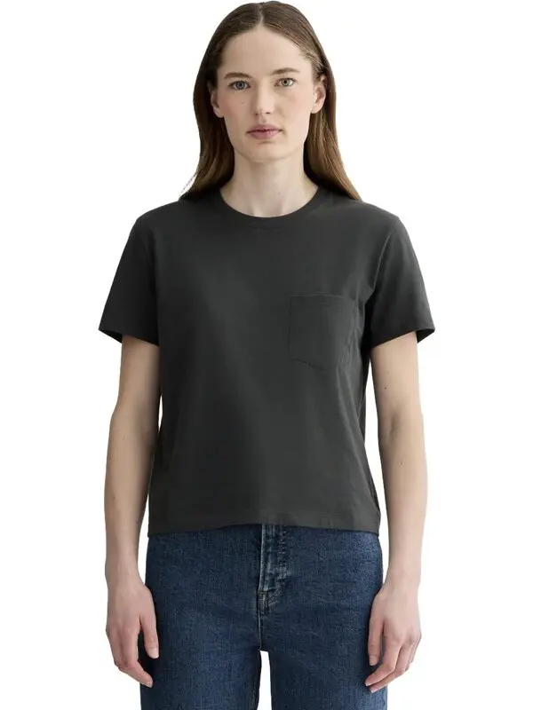 Everlane Box-cut Essential Cotton T-shirt - Washed Black