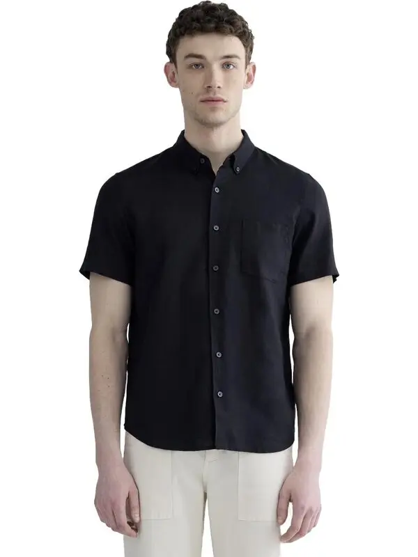 Everlane Classic Short-sleeve Shirt, Linen Size - Black