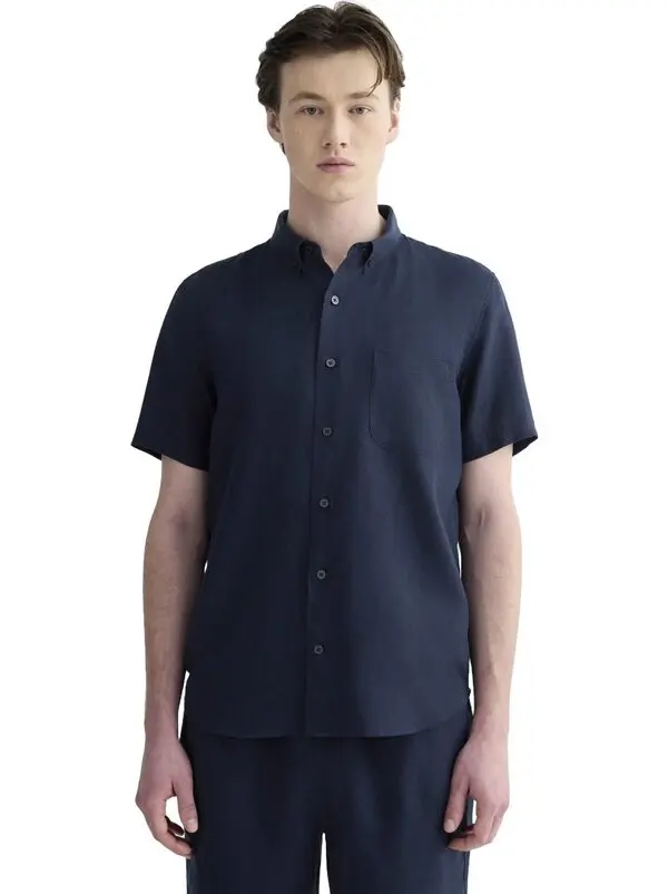 Everlane Classic Short-sleeve Shirt, Linen Size - Navy