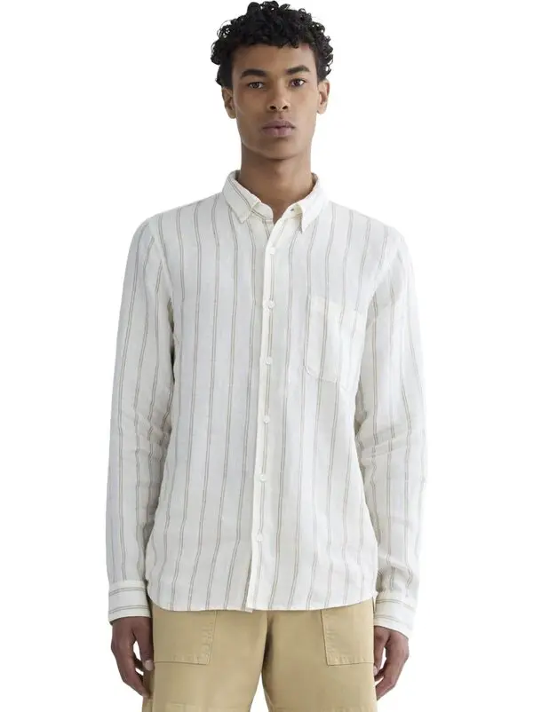 Everlane Classic Shirt, Linen Size - Bone/cornstalk