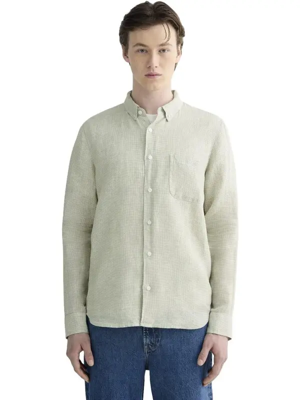 Everlane Classic Shirt, Linen Size - Elm Gingham