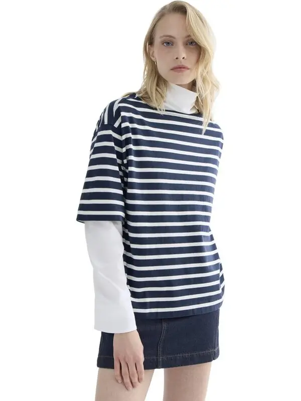 Everlane Mariner T-shirt - Navy/bone