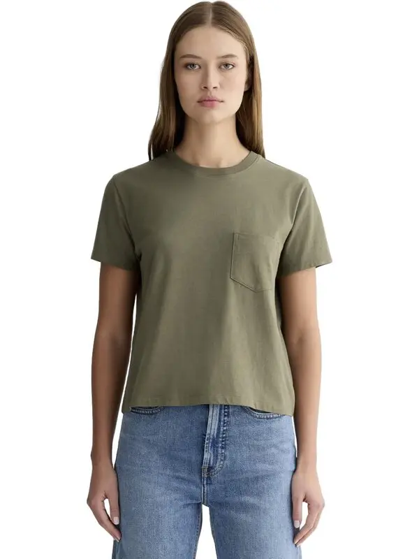 Everlane Organic Cotton Box-cut Pocket T-shirt - Kalamata