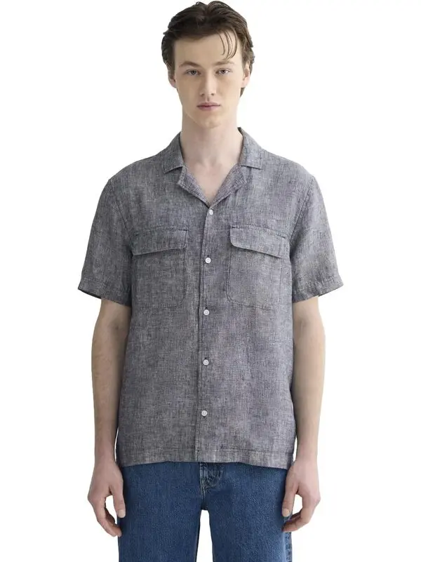 Everlane Resort Shirt, Linen Size - Navy Chambray