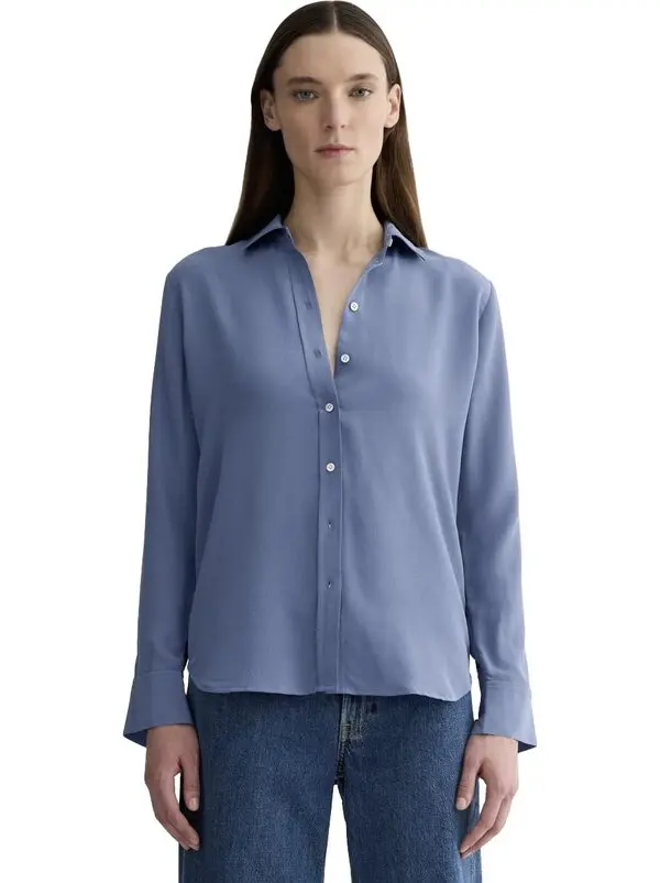 Everlane Washable Silk Shirt - French Blue