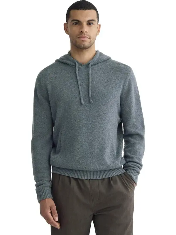 Everlane Felted Merino Wool Hoodie - Heather Midnight Navy