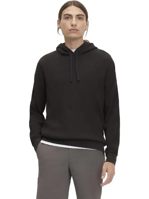 Everlane Waffle-knit Hoodie - Black