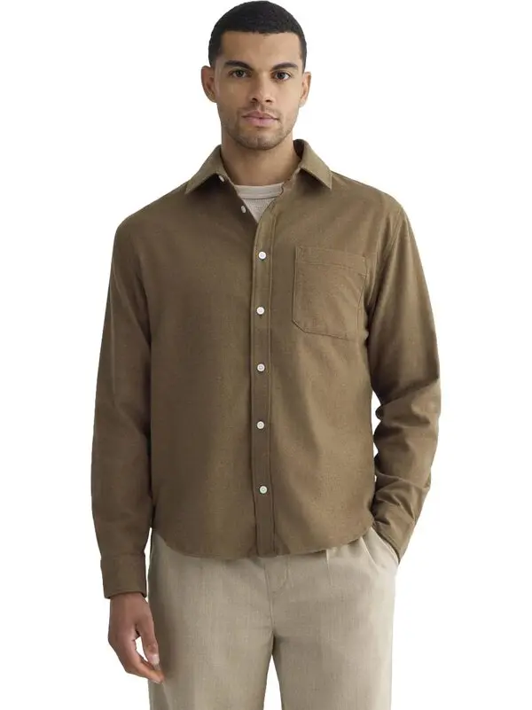 Everlane Brushed Flannel Shirt - Heathered Cocoa Brown