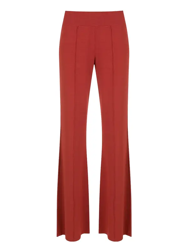 LYGIA & NANNY Flared Pleated Trousers - Red