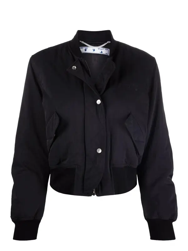 Off-White Embroidered Logo Bomber Jacket - Black