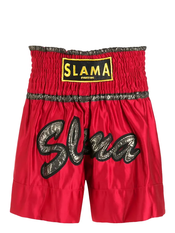 AMIR SLAMA Luta Embroidered Shorts - Red