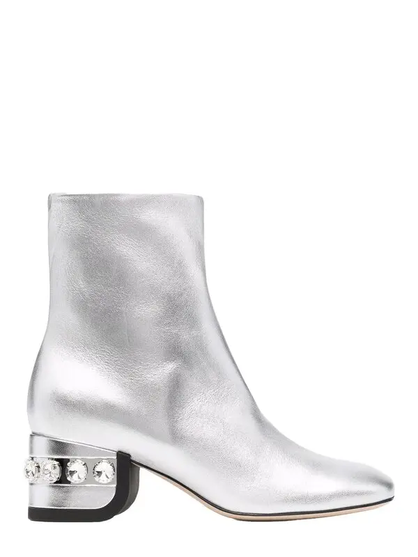 NICHOLAS KIRKWOOD Jj Crystal-embellished Ankle Boots - Silver