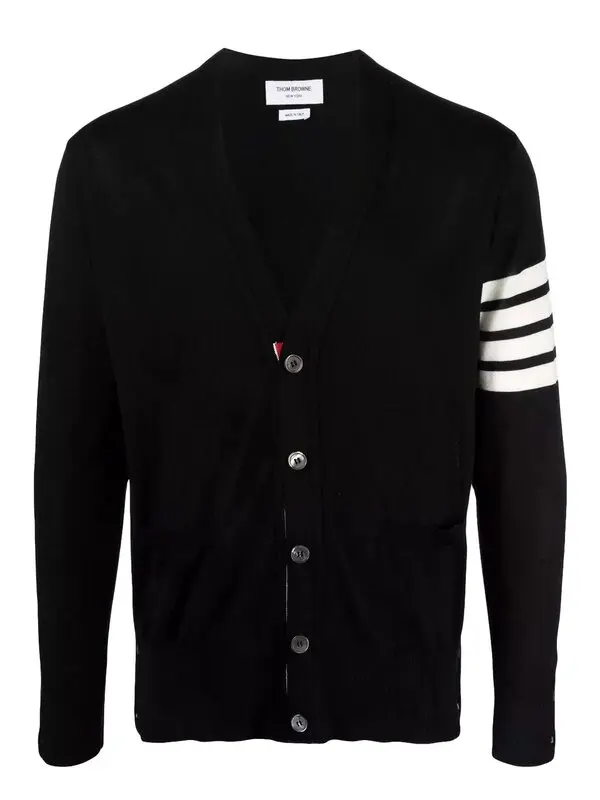 Thom Browne Intarsia-knit 4-bar Stripe Cardigan - Black