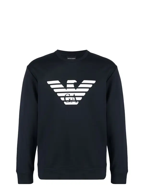Emporio Armani Logo-print Crew-neck Sweatshirt - Blue