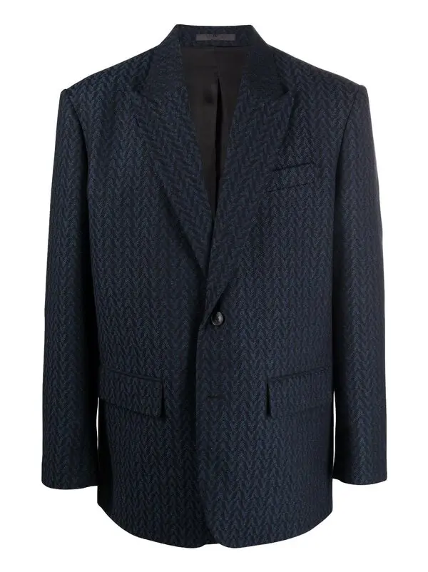 Valentino Garavani Pinstriped Suit Jacket - Blue
