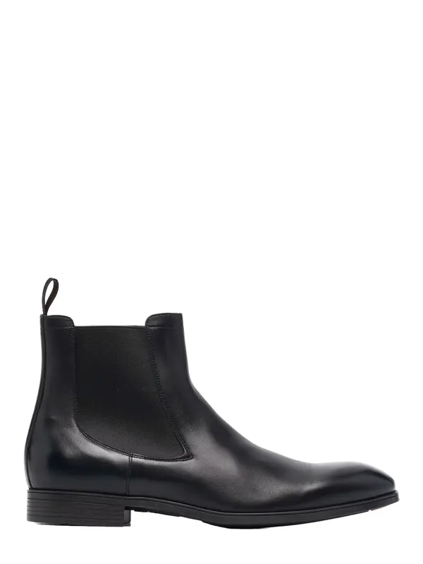Santoni Leather Chelsea Boots - Black
