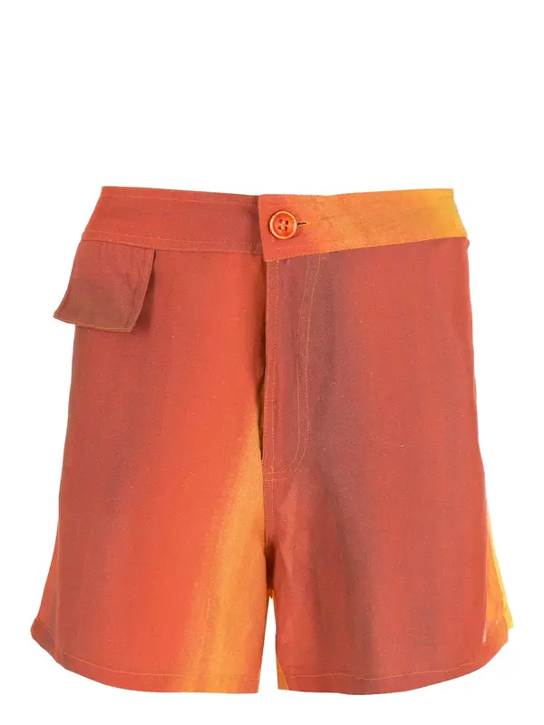 AMIR SLAMA Printed Straight Shorts - Orange