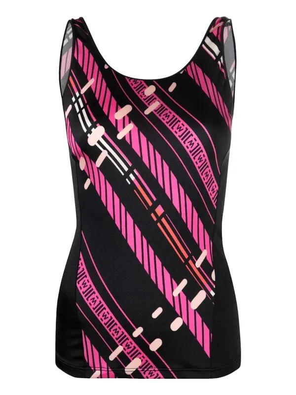 Wolford Hanna Stripe-print Tank Top - Black