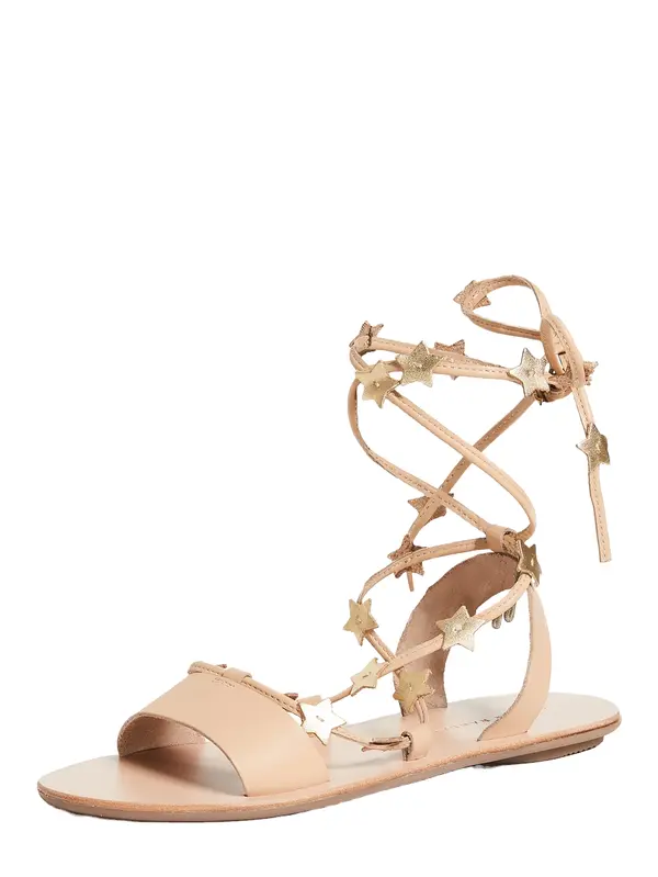 LOEFFLER RANDALL Starla Ankle Wrap Sandals - Wheat/gold
