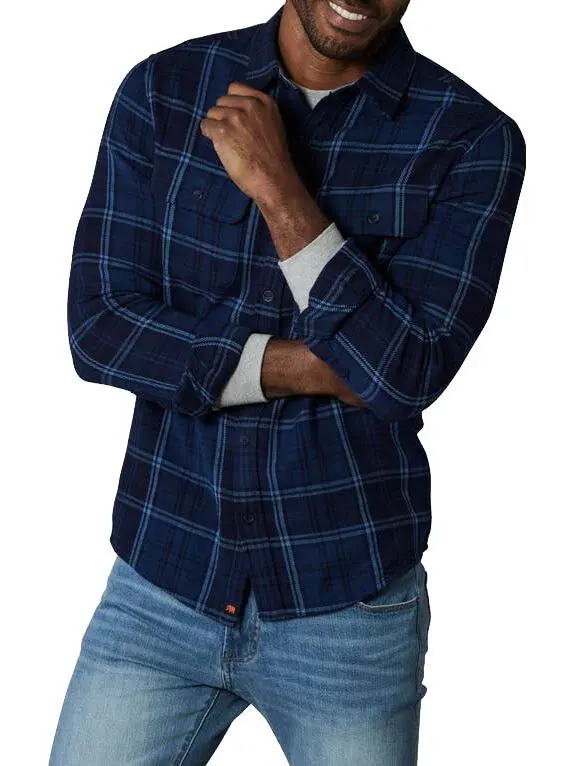 THE NORMAL BRAND Mountain Regular Fit Flannel Button-up Shirt - Indigo Plaid
