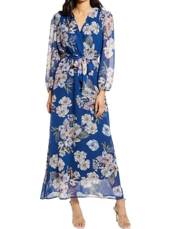 Fraiche By J Floral Long Sleeve Maxi Dress - Megan