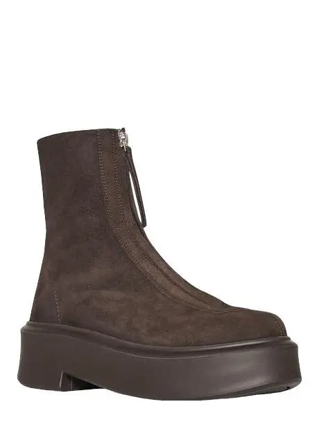 THE ROW Zip Platform Bootie - Dbr Dark Brown