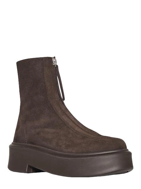 THE ROW Zip Platform Bootie - Dark Brown
