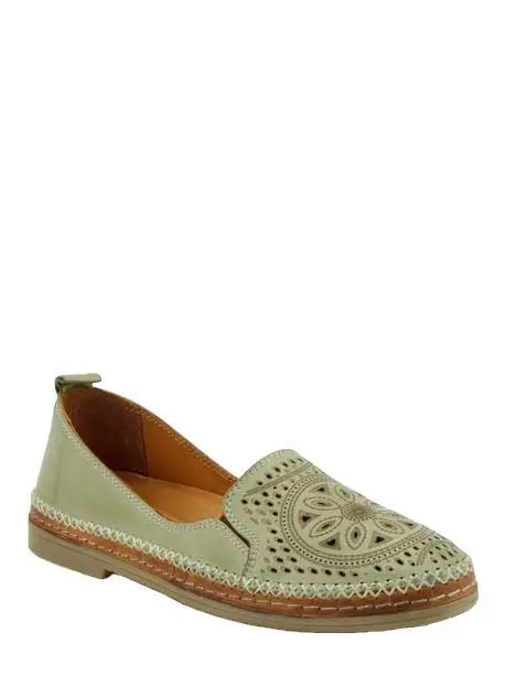 SPRING STEP SHOES Ingrid Flat - Olive Green Leather