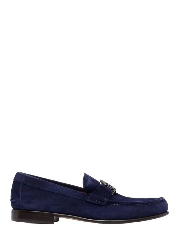 FERRAGAMO Logo-plaque Loafers - Blue