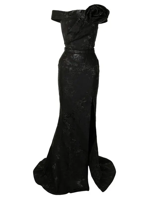 SAIID KOBEISY Off-shoulder Maxi Dress - Black