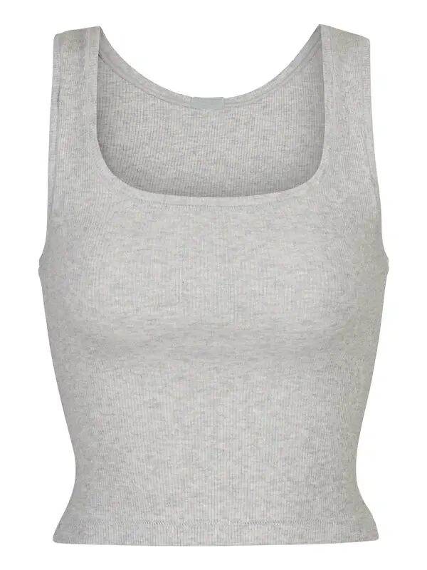 SKIMS Cotton Rib Tank - Light Heather Grey