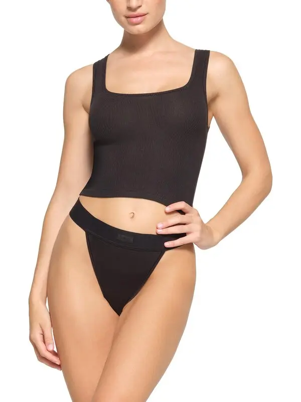 SKIMS Cotton Rib Tank - Soot