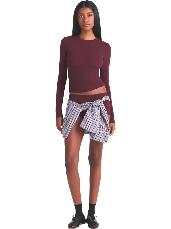 SKIMS Long Sleeve T-shirt - Currant