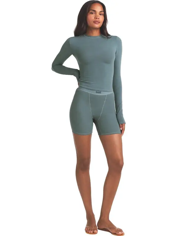SKIMS Long Sleeve Cotton Jersey T-shirt - Kyanite